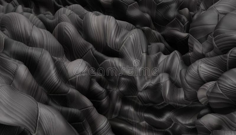 Detail of a Rock with Variants of Black. Rock Full of Curves and Smooth ...