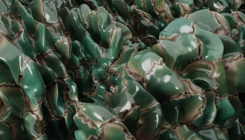 Detail of a Rock with Variants of Green. Rock Full of Curves and Smooth ...