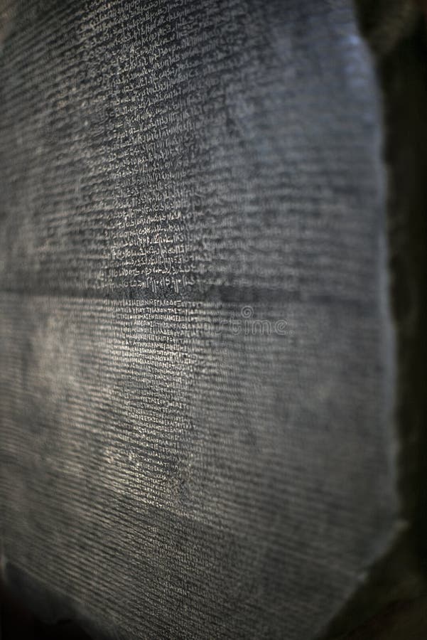 A Detail of the Rosetta Stone with the Demotic and Old Greek Script ...