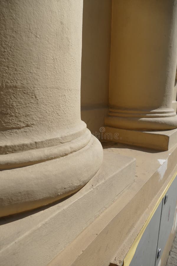 Detail of Round Supporting Columns Stock Image - Image of architecture ...