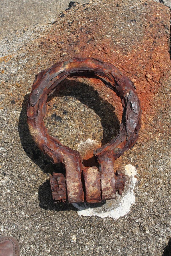 Detail of Rusted Mooring Ring Stock Image - Image of strong, mooring ...