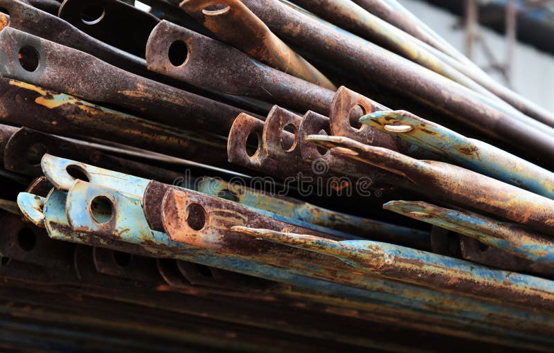 Rusty on Equipment of Old Scaffold for Background Stock Image - Image ...
