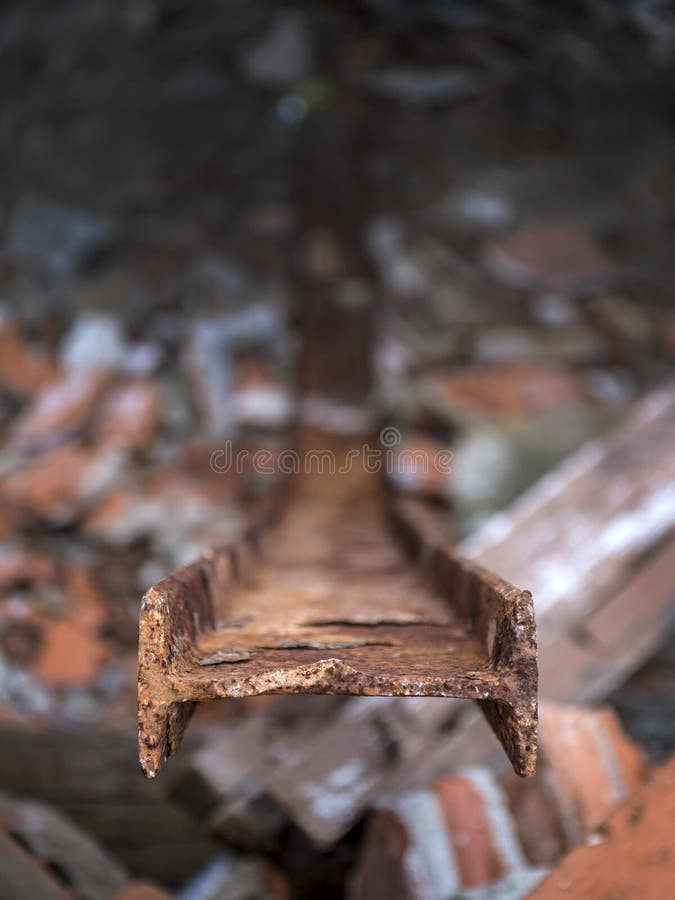 Rusty iron beam stock photo. Image of alpedrete, iron - 181941436