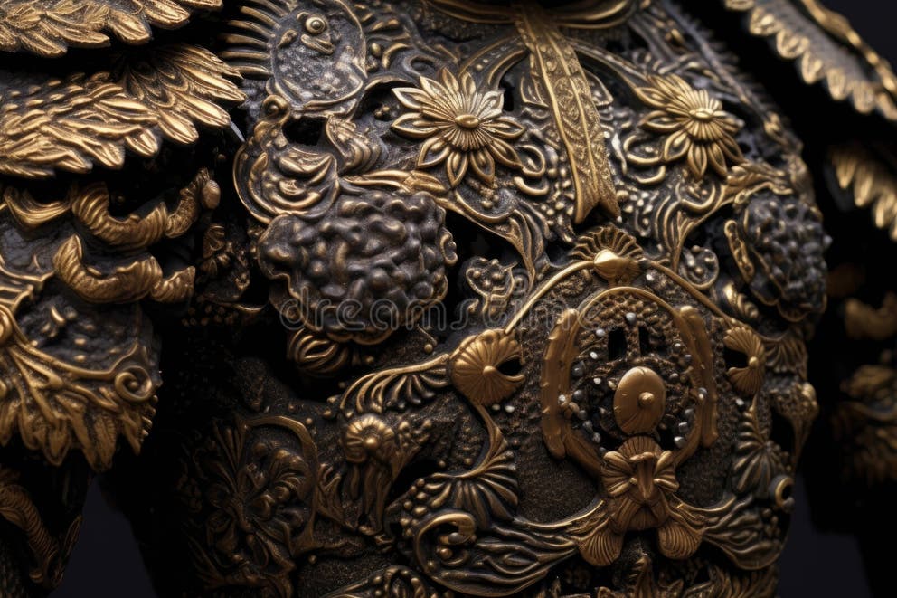 Detail of Samurai Armors Intricate Patterns Stock Illustration ...