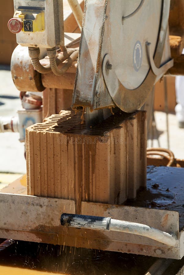 Saw for Cutting Bricks on Construction Site Stock Image - Image of ...