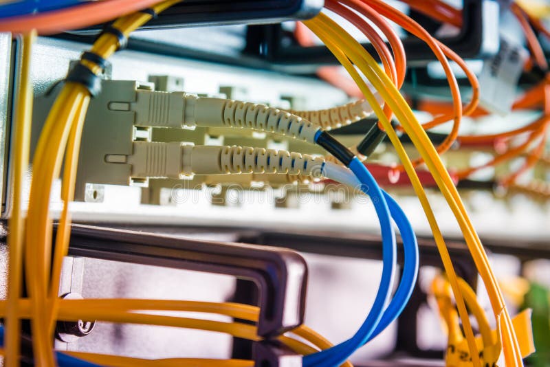 Server Rack with Switch Boards and Cables Stock Image - Image of ...