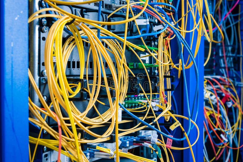 Server Rack with Switch Boards and Cables Stock Photo - Image of modern ...