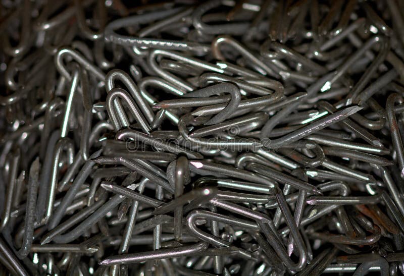 Old and rusty staples stock image. Image of link, engineering - 194948193