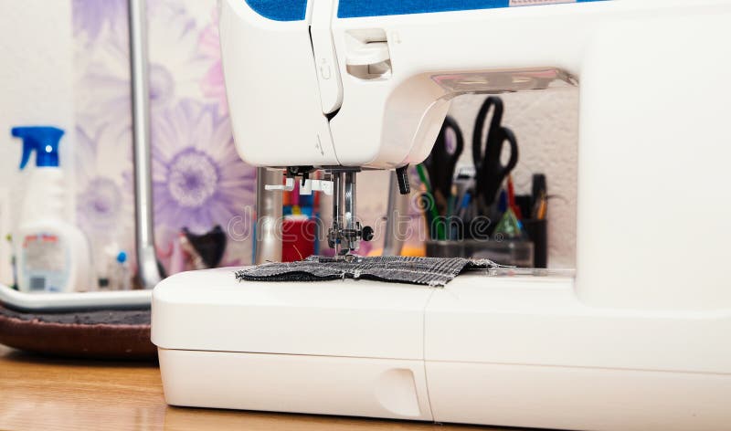 Detail of Sewing Machine and Sewing Accessories. Stock Photo - Image of ...
