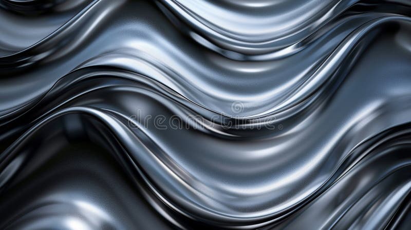 Detail of Metallic Silver Waves with Fine Texture Forming an Abstract ...
