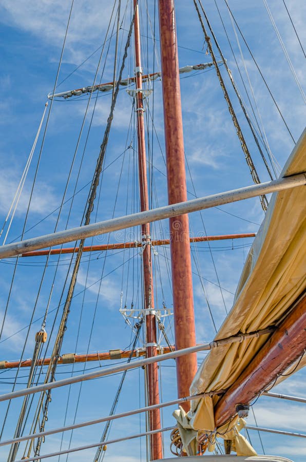 Detail of ship masts stock image. Image of travel, sail - 341644671