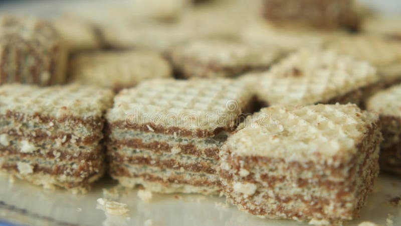 Rotating Wafer Roll Chocolate on Table Stock Footage - Video of shape ...