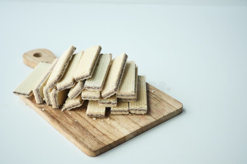 Stack of Wafer Roll Chocolate on White Background Stock Photo - Image ...