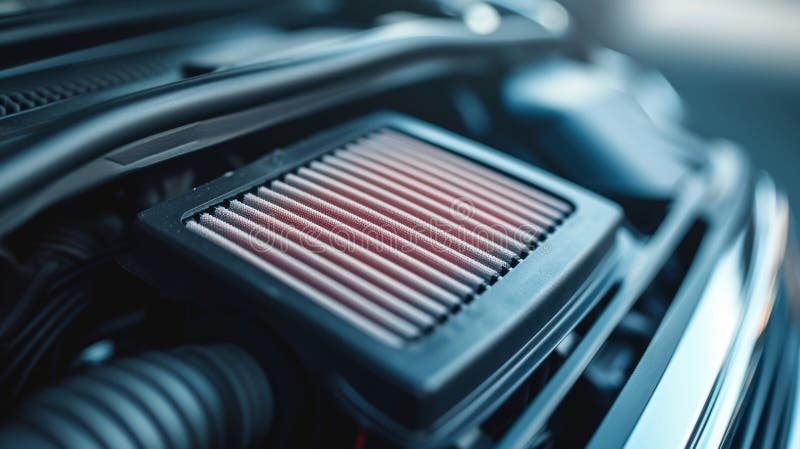 Detail Shot of the Air Filter in a Family Car Emphasizing the ...