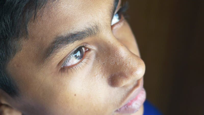 Detail Shot of Boy Eyes Looking Up Stock Footage - Video of eyeball ...