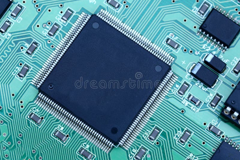 Detail Shot of a Computer Chip Stock Image - Image of resistor, close ...