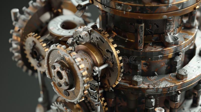 Detail Shot of a 3D Model of a Mechanical Object Showcasing the ...