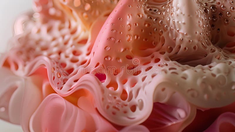 A Detail Shot of a 3D Printed Organ Model with Visible Layers and ...