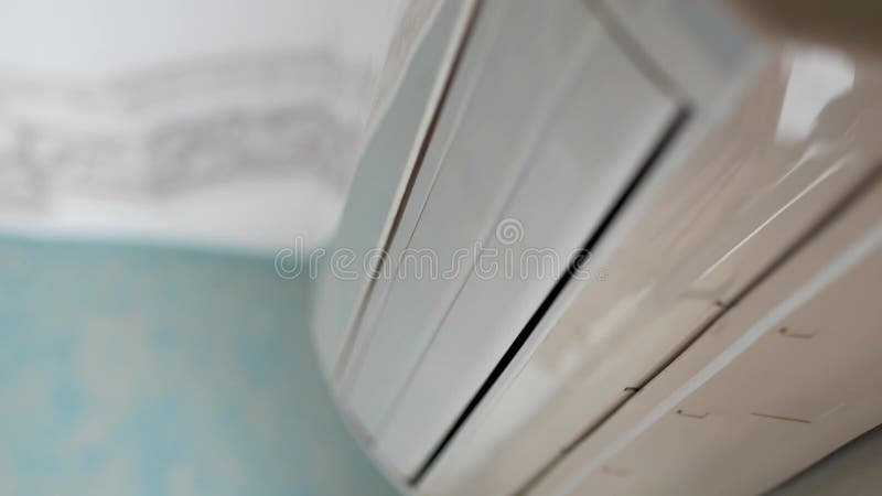 Flat Air Conditioner on White Wall Stock Footage - Video of technology ...