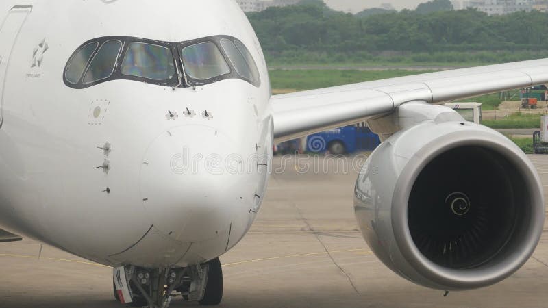 A View of the Airplane Wing from the Airplane Window. Stock Video ...
