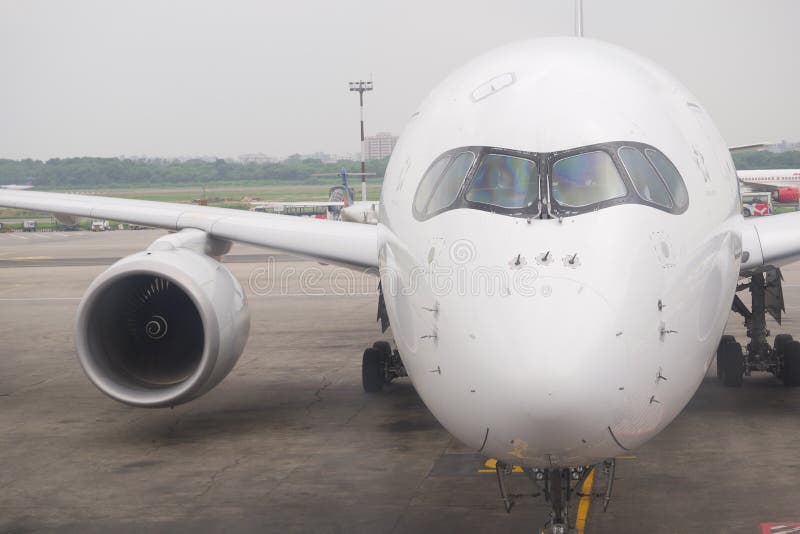 Detail Shot of Front View of Airplane Stock Photo - Image of aeroplane ...