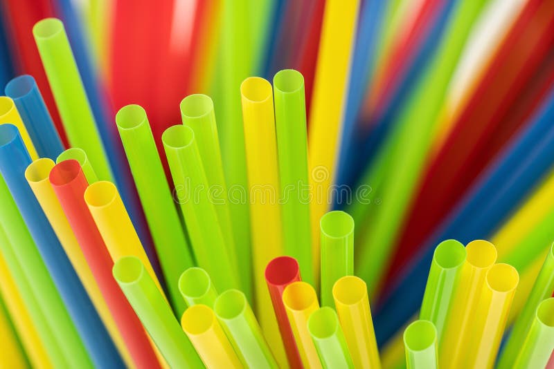 A Detail Shot of Many Different Colored Straws Stock Image - Image of ...