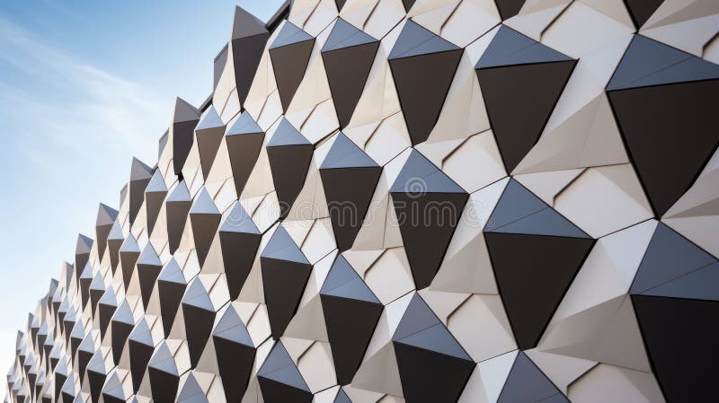 Detail Shot of Modern Facade Geometric Pattern Stock Illustration ...