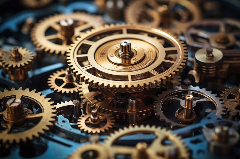 A Detail Shot of Rotating Gears and Cogs in a Machine Stock Photo ...