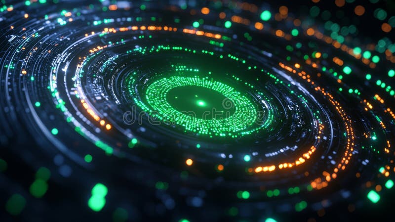 The Detail Shot Shows an Intricate, Glowing Circuit Pattern Symbolizing ...