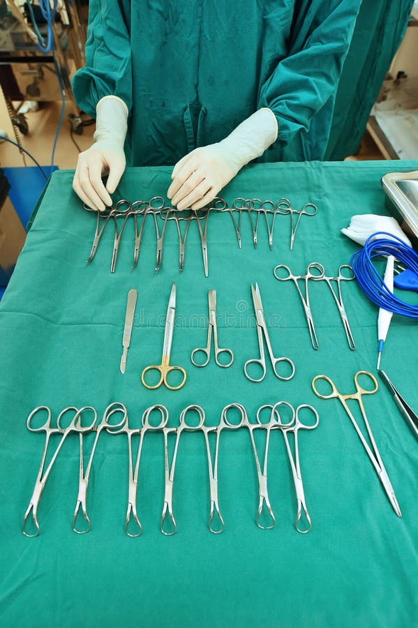 Detail Shot of Steralized Surgery Instruments Stock Image - Image of ...