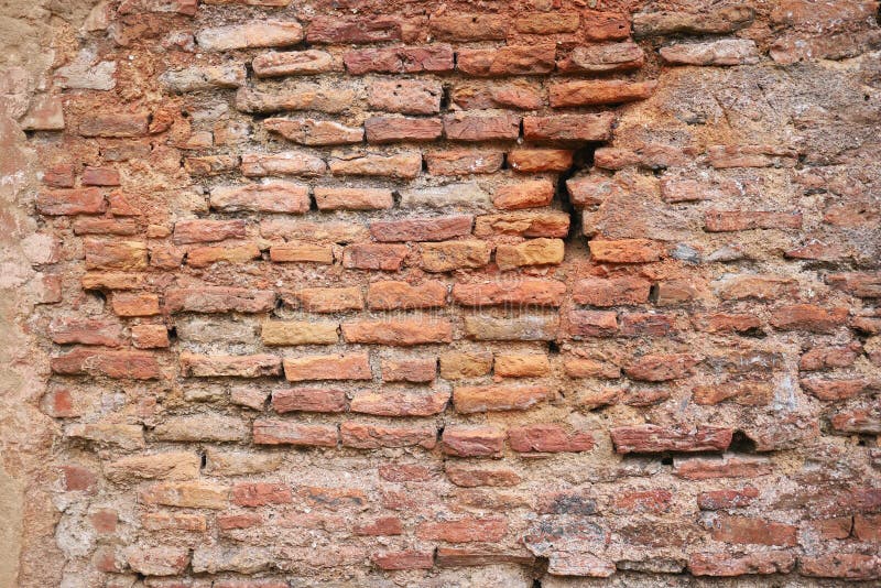 Detail Show of Old Red Brick Wall Stock Photo - Image of wall, plaster ...