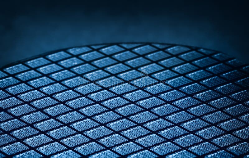 Detail of Silicon Wafer Containing Microchips Stock Photo - Image of ...