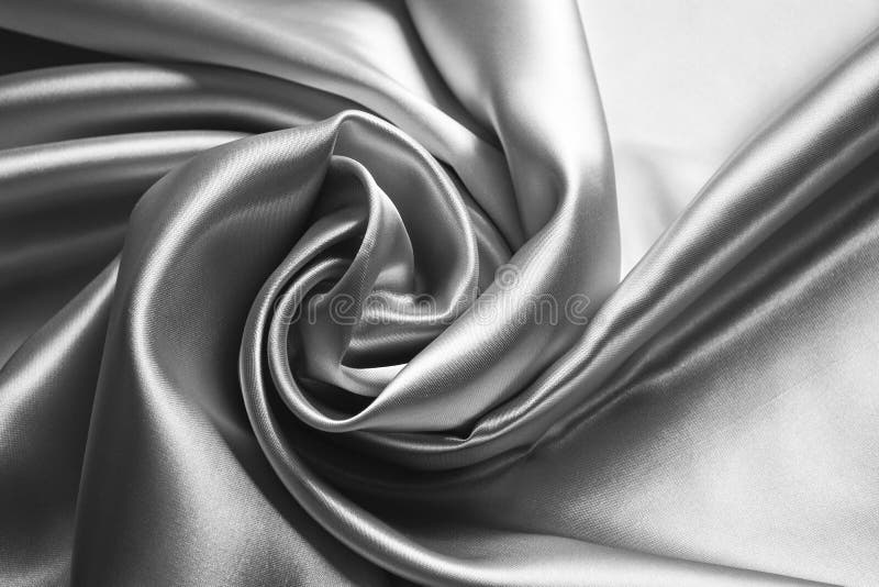 Detail of a Silver Wavy Silk Texture. Stock Image - Image of fashion ...