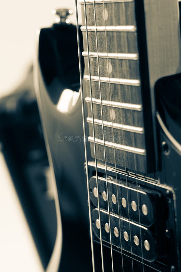 Detail of Six-string Electric Guitar Closeup, Selective Focus.Processed ...