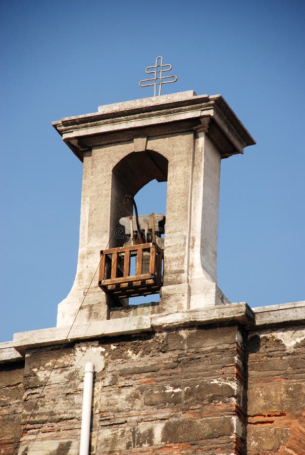 Detail of the Small Bell Tower Stock Image - Image of brick, building ...