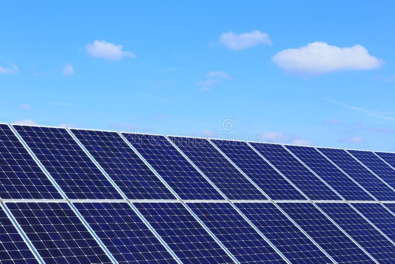 Detail of the Solar Power Station on Spring Meadow Stock Image - Image ...