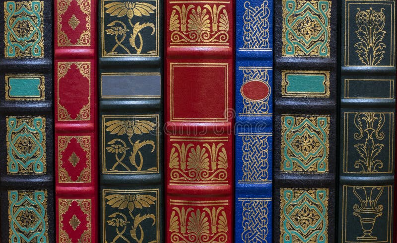 Detail of Some Classic Books on a Shelf Stock Photo - Image of ...
