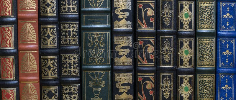 Detail of Some Classic Books on a Shelf Stock Image - Image of leer ...