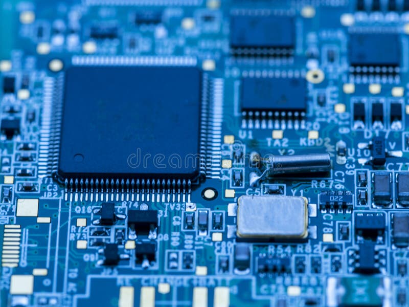 Detail of Some of the Components on an Electronic Board Stock Photo ...