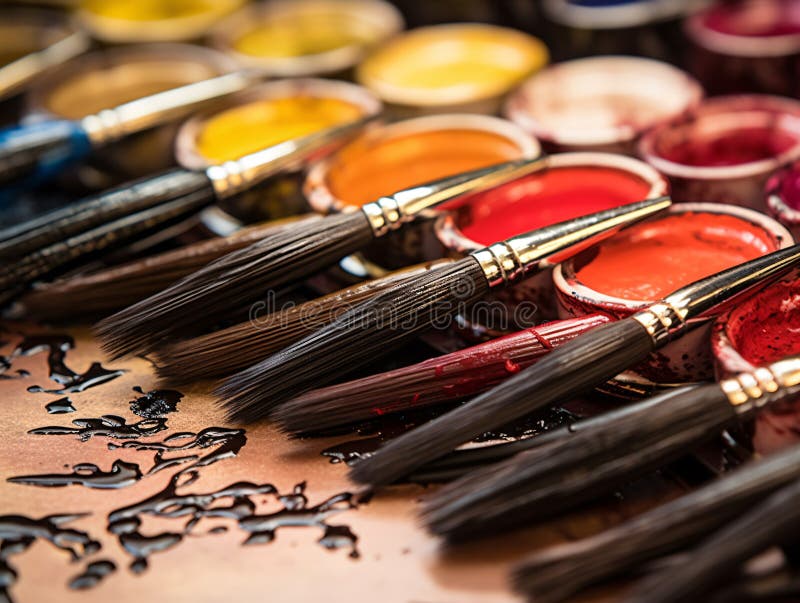 Detail of a Sorted Color Spectrum Set of Chinese Calligraphy Inks and ...