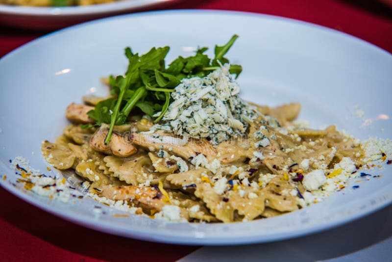 Detail on Special Designe for Food on Plate.Pasta Stock Image - Image ...