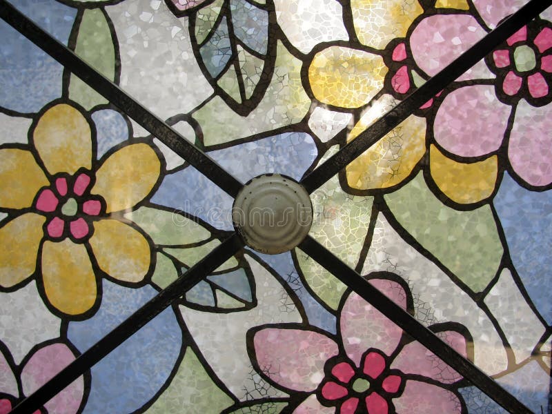 Detail of Stained Glass Panel Stock Photo - Image of design, glass ...