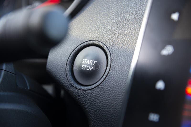 Detail on the Start Button in a Car Stock Photo - Image of ignition ...