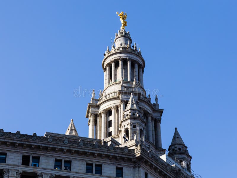 Detail of Statue on Manhattan Municipal Building Stock Photo - Image of ...