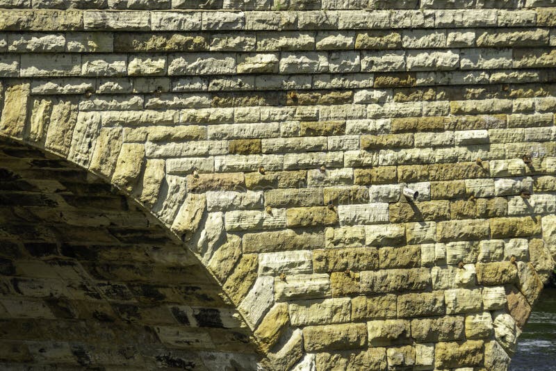 Detail of Stone Arch Bridge Stock Image - Image of stone, background ...