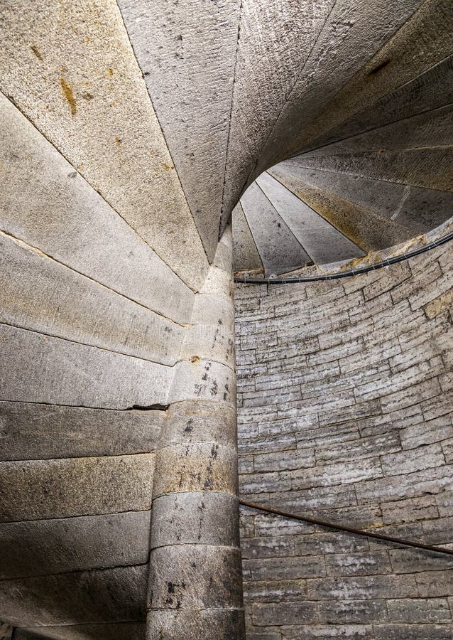 Detail of a Stone Spiral Staircase Stock Image - Image of antique ...