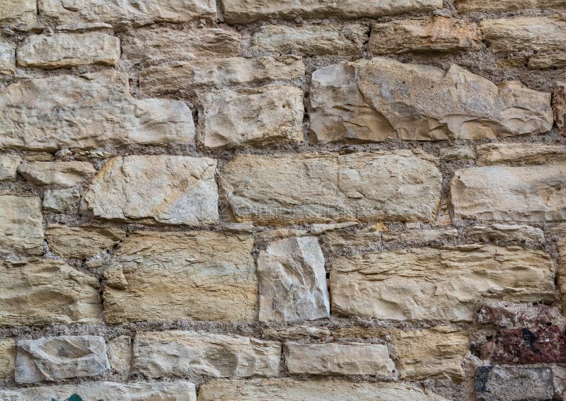 Detail of a Stone Wall with Signs of Weathering Stock Image - Image of ...