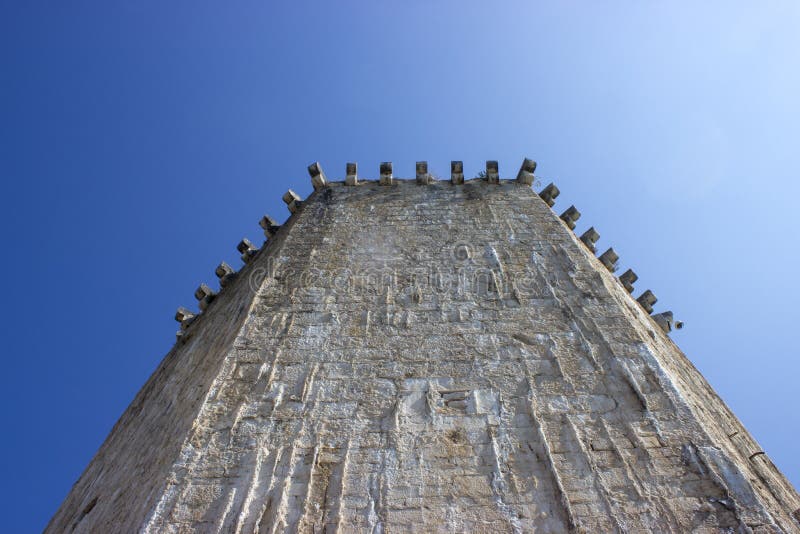 Detail of a Stone Wall of Tower Stock Image - Image of fortress, bottom ...