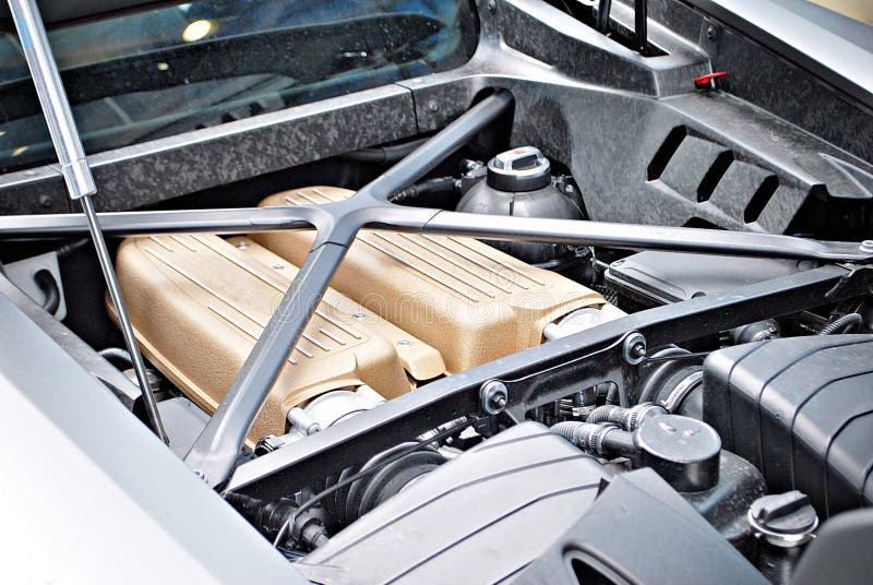 Powerfully Engine of a Modern Sports Car. Engine Stock Image - Image of ...