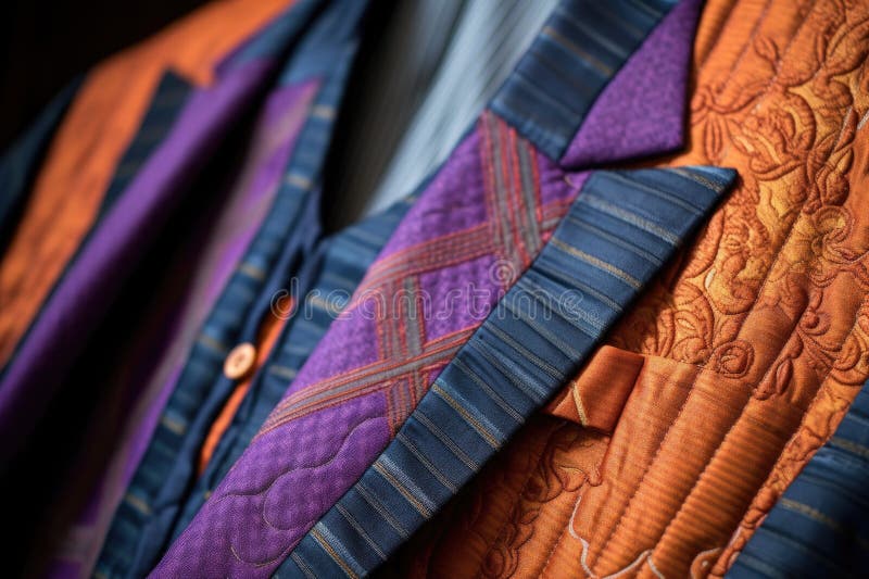 Detail of Suit Jacket Lining and Stitching Stock Illustration ...